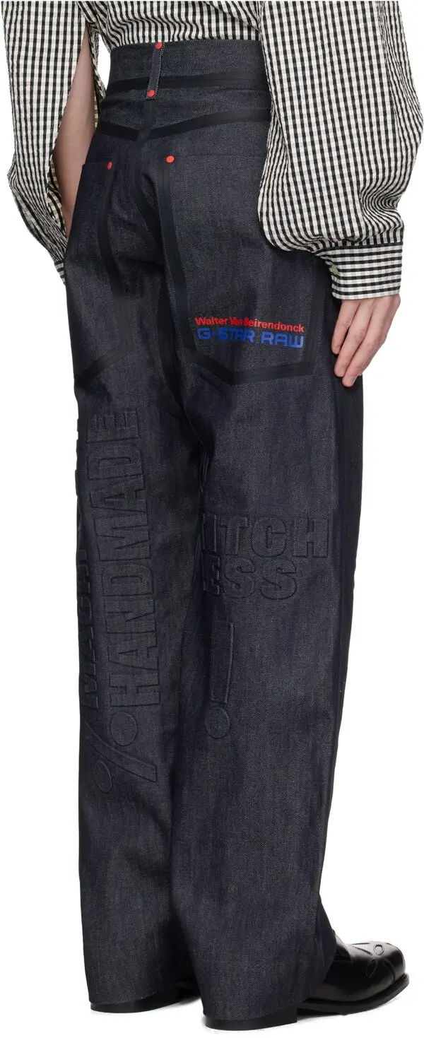 WALTER VAN BEIRENDONCK Embossed Straight-leg Jeans
