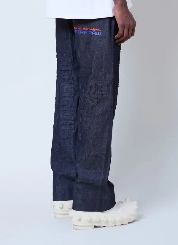 WALTER VAN BEIRENDONCK Embossed Straight-leg Jeans