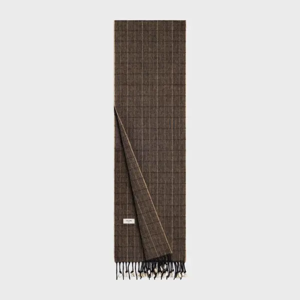 Celine Scarf In Checked Cashmere