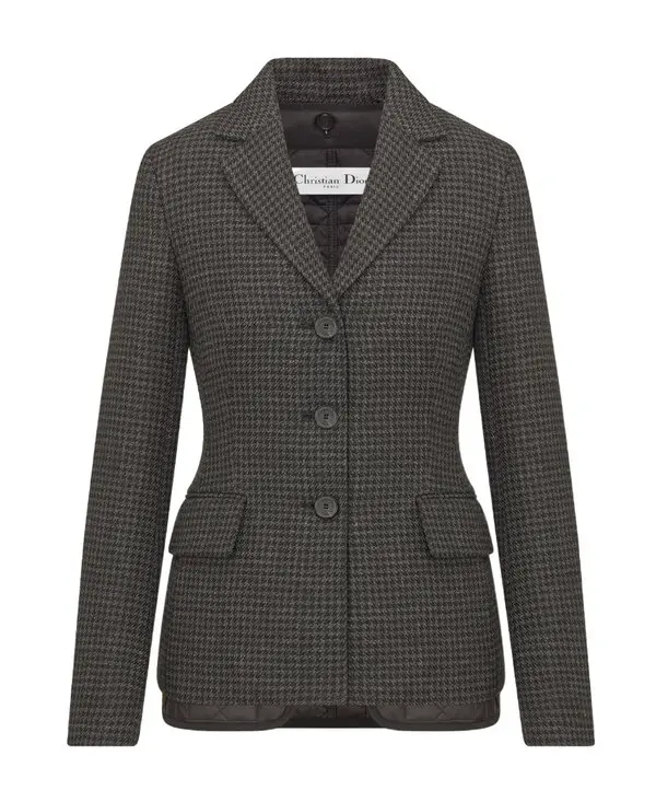 Dior 2-in-1 Plaid Wool Jacket - Gray