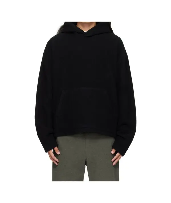 RIER Wool Hooded Sweatshirt - Black