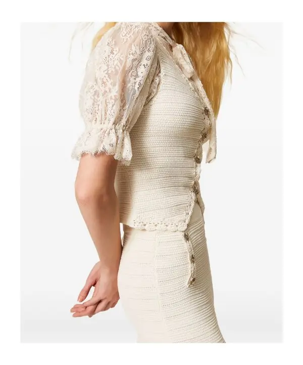 TWINSET Crochet Button Knit Top