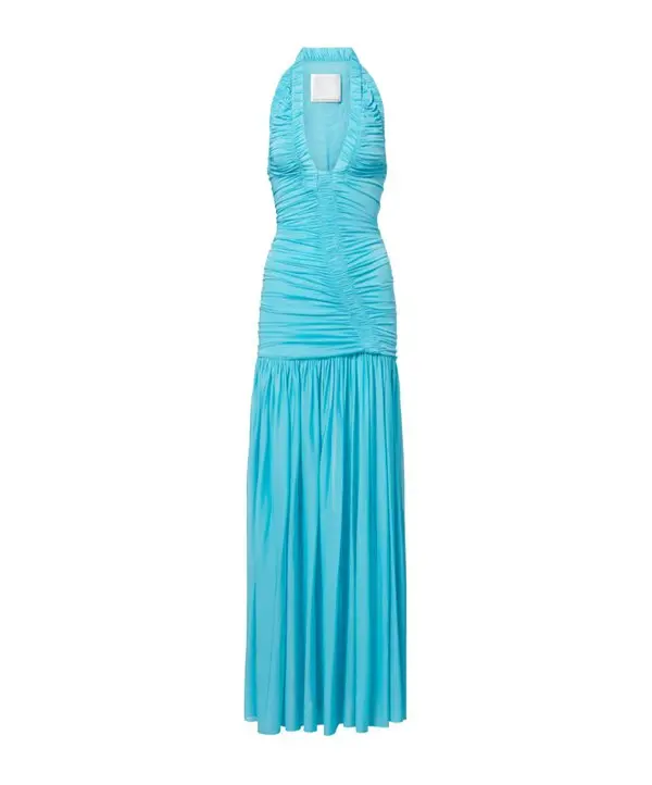 Christopher Esber Ruched Jersey Maxi Dress - Blue