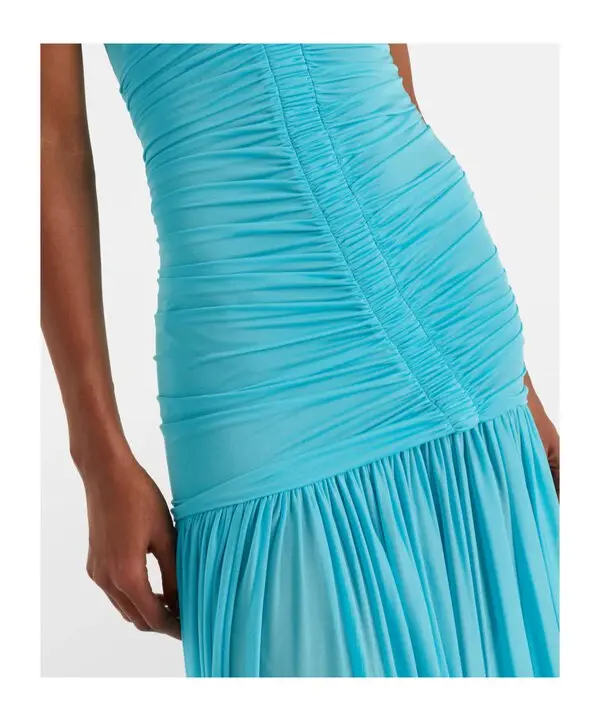 Christopher Esber Ruched Jersey Maxi Dress - Blue