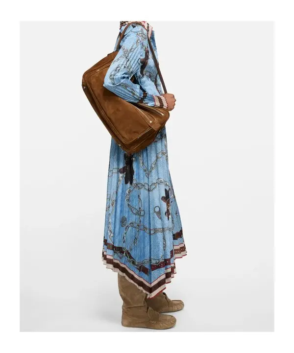 Acne Studios Pleated Midi Skirt With All-over Print