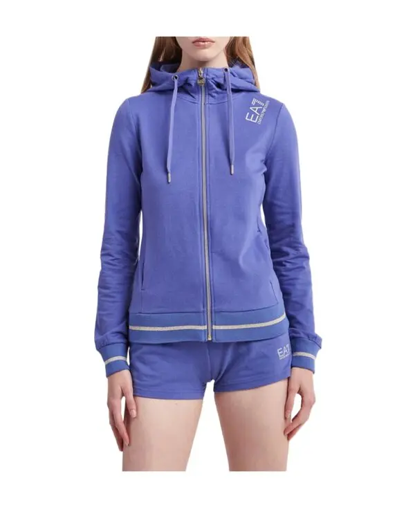 EA7 Drawstring Hooded Zip-up Hoodie