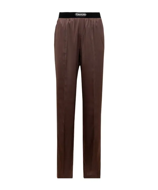 TOM FORD Stretch Satin Pajama Pants - Brown