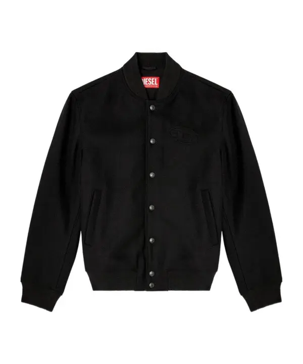 DIESEL® Embroidered Logo Bomber Jacket - Black