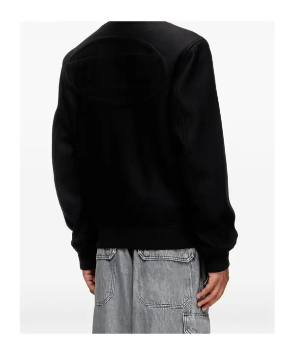 DIESEL® Embroidered Logo Bomber Jacket - Black