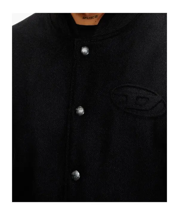 DIESEL® Embroidered Logo Bomber Jacket - Black