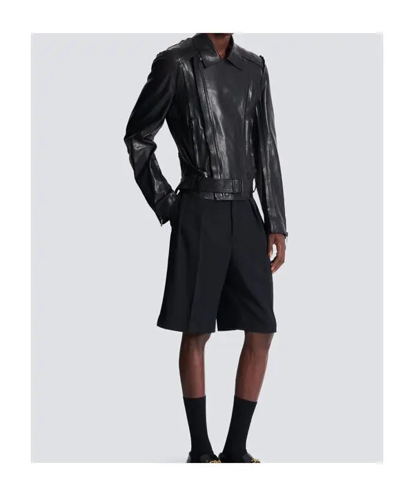 Balmain Lightweight Buckled Biker Jacket
