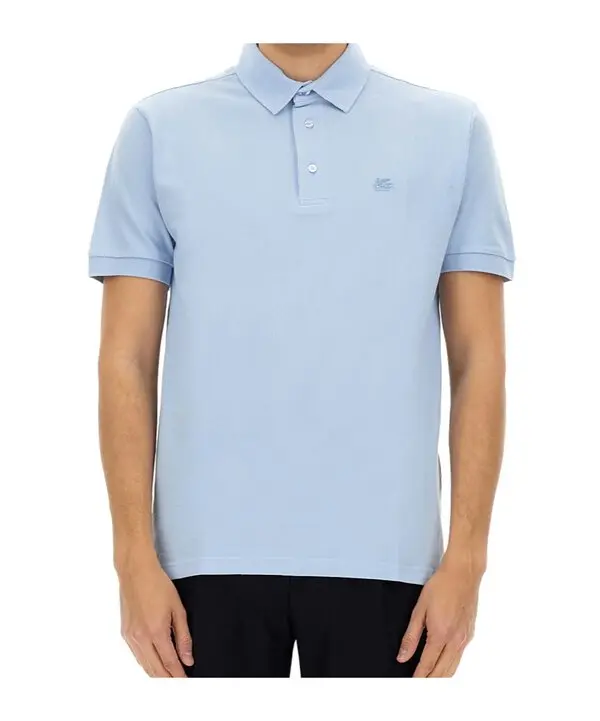 Etro Logo Embroidered Straight Hem Polo Shirt