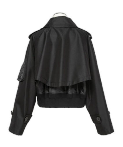 Sacai Layered Cropped Jacket - Black