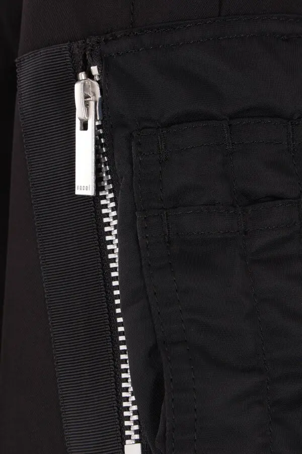 Sacai Layered Cropped Jacket - Black