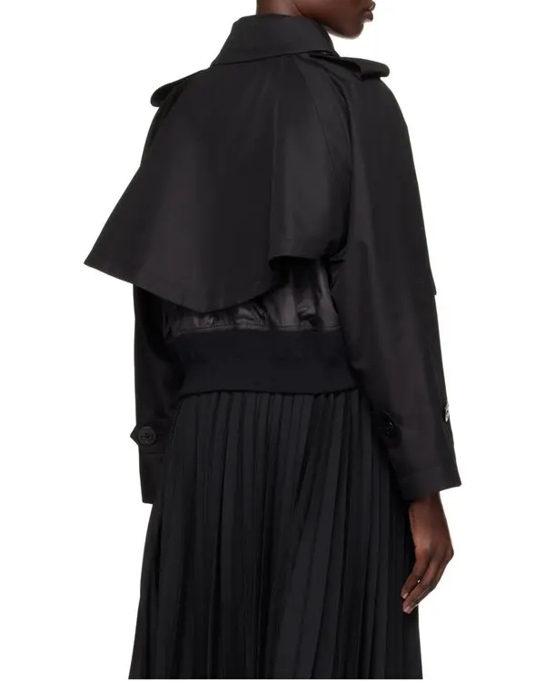 Sacai Layered Cropped Jacket - Black