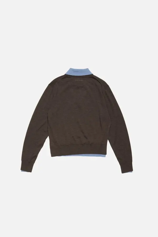 Acne Studios Layered Knit Jumper With Polo Collar