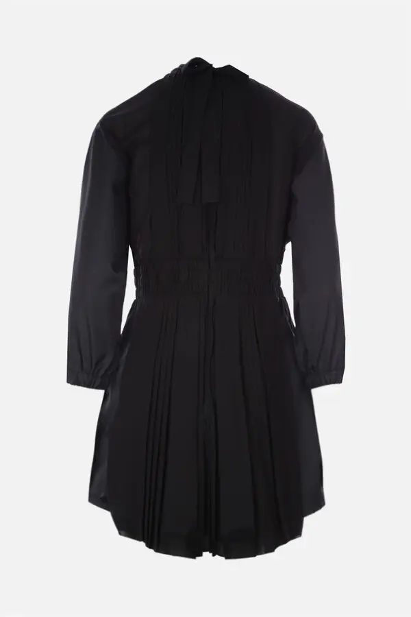 Prada Logo Plaque Long-sleeved Pleated Playsuit