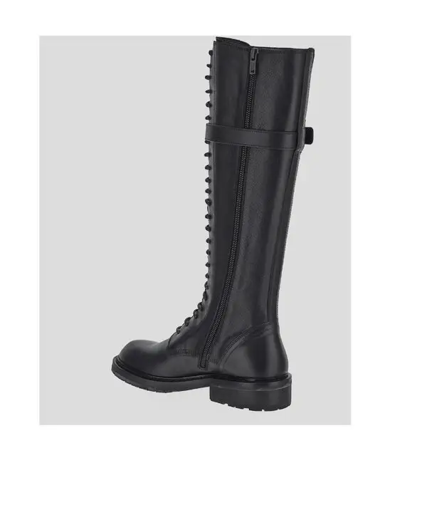 ANN DEMEULEMEESTER Round Toe Lace-up Knee-high Boots