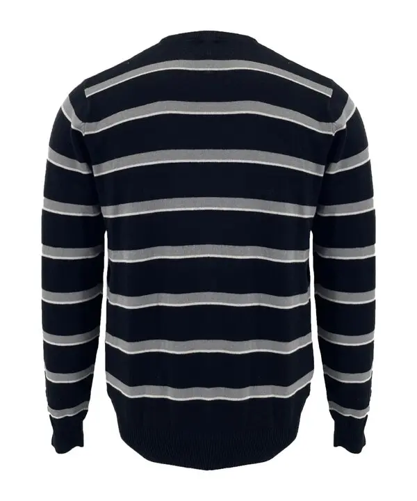 Emporio Armani Striped Long Sleeve Sweater - Black