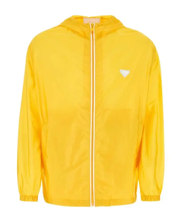 Prada Zip-front Hooded Jacket - Yellow