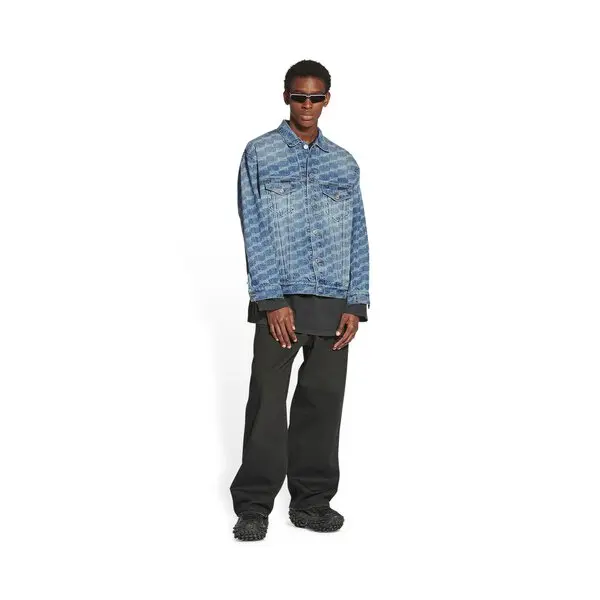 Balenciaga Bb Monogram Denim Jacket - Blue