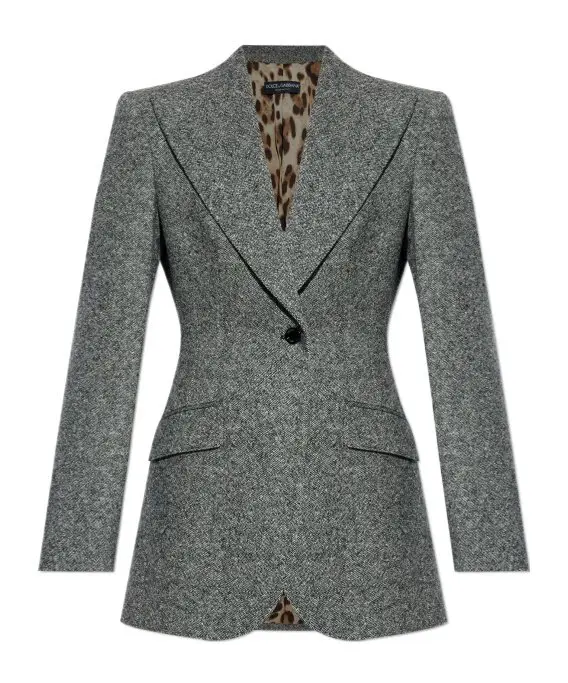 Dolce & Gabbana Single-button Tweed Blazer