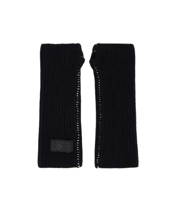 MAISON MARGIELA Knitted Gloves - Black