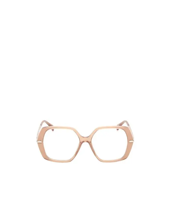 Max Mara Geometric Optical Glasses - Shiny Light Brown