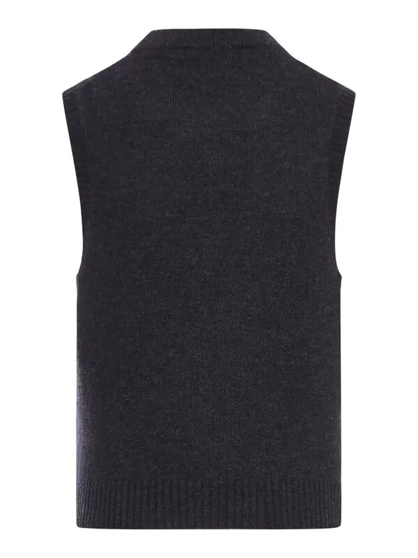 GANNI Wool Vest With Floral Motif