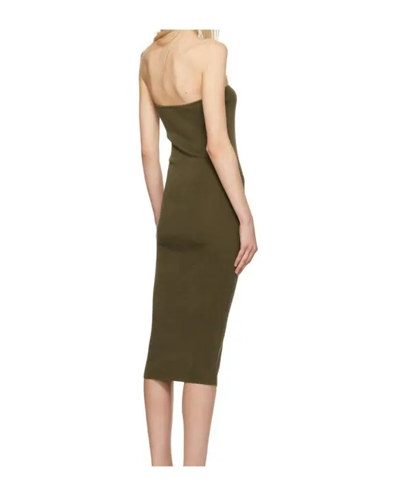ST. AGNI Ribbed Knit Midi Dress