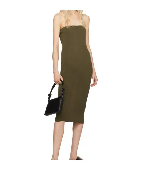 ST. AGNI Ribbed Knit Midi Dress