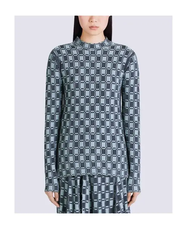 Kenzo Vichy Jacquard Fitted Jumper