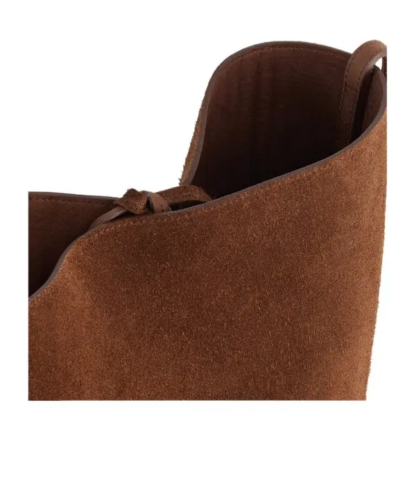 Celine Suede Calfskin Bucket Bag With Embossed Triomphe