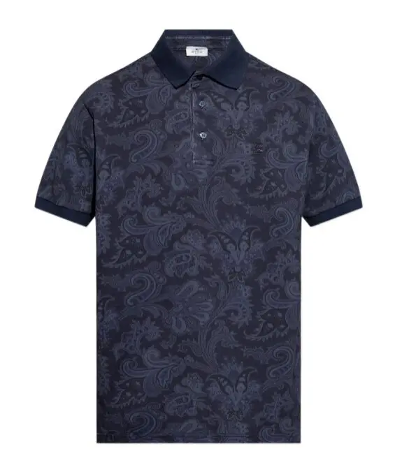 Etro Graphic Printed Polo Shirt - Black
