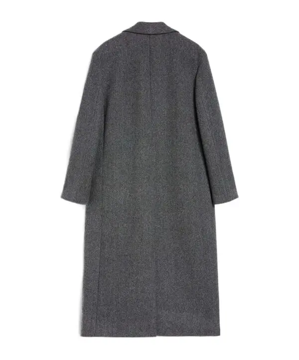 JIL SANDER Long Wool Gabardine Coat - Meteorite