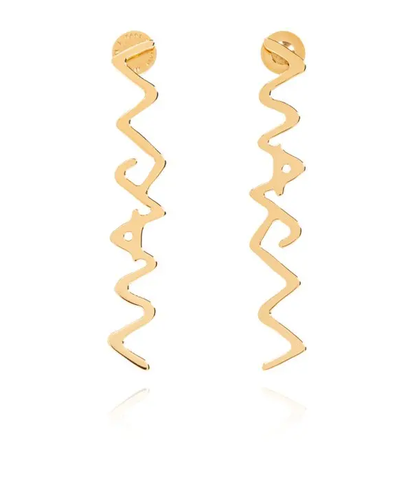 Marni Symbol Logo Plaque Earrings - Golden