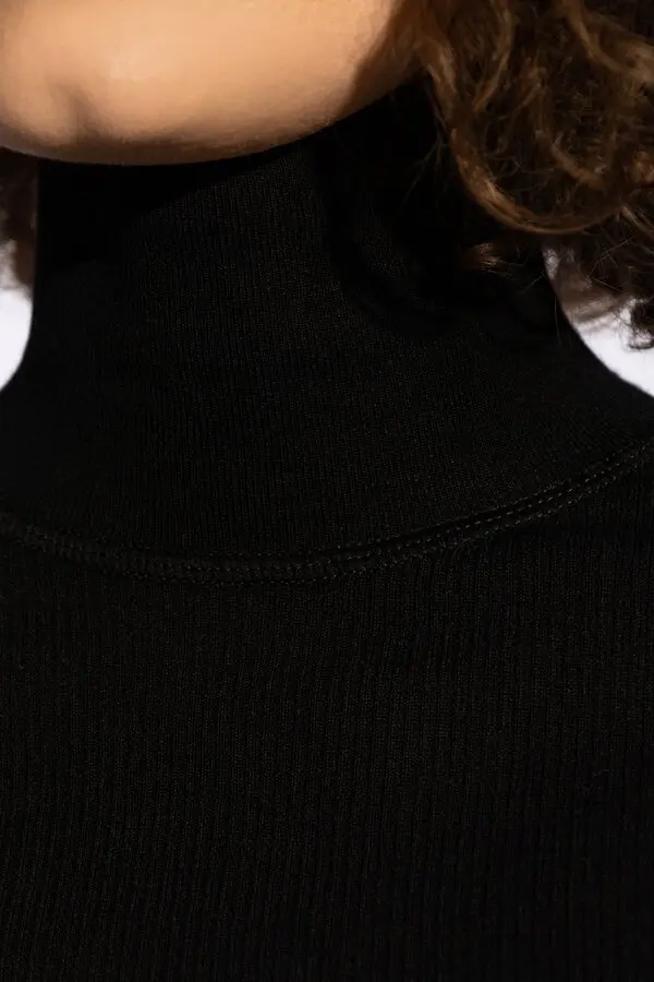 Bottega Veneta Ribbed High Neck Sweater - Black