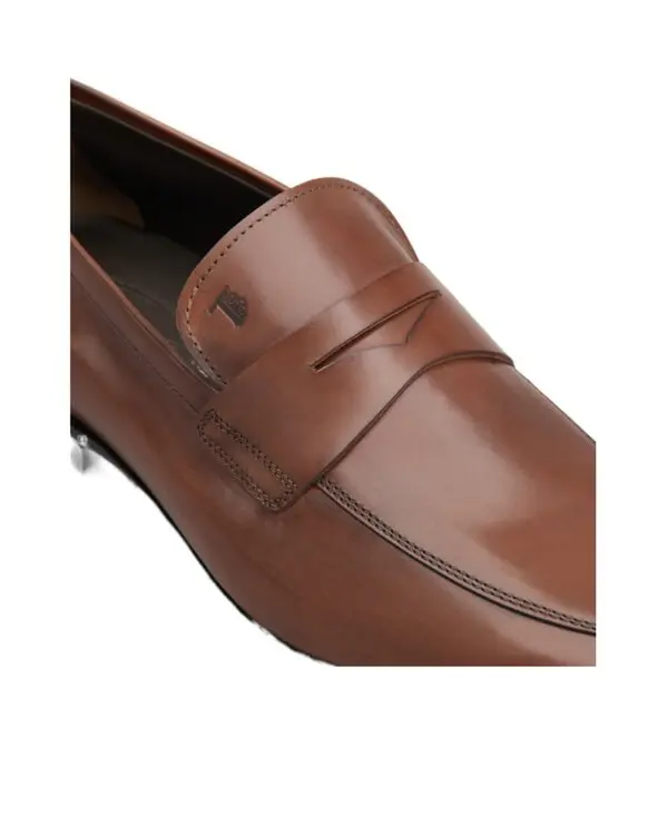 TOD'S Logo-embossed Slip-on Loafers - Brown