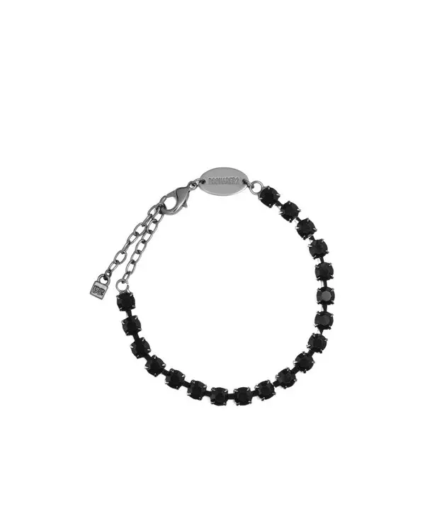Dsquared2 Crystal-embellished Logo Charm Bracelet - Black