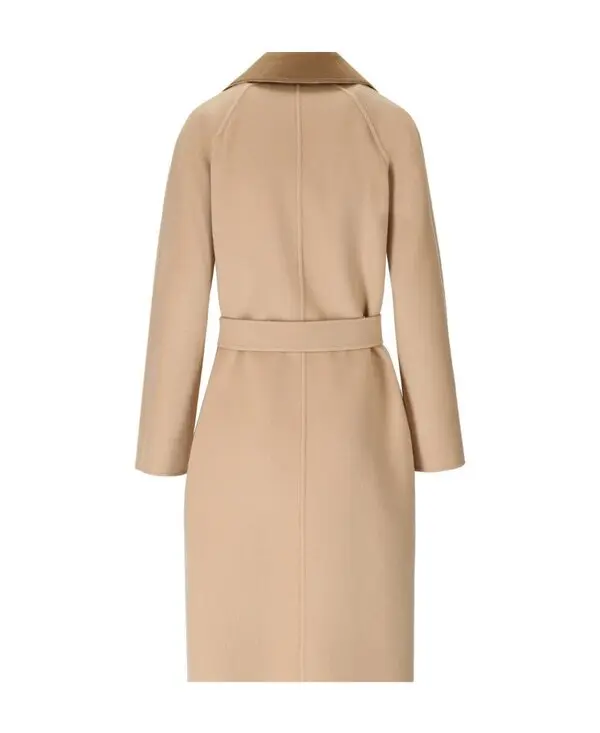 Max Mara Belted Long-sleeved Double-sided Coat - Brown