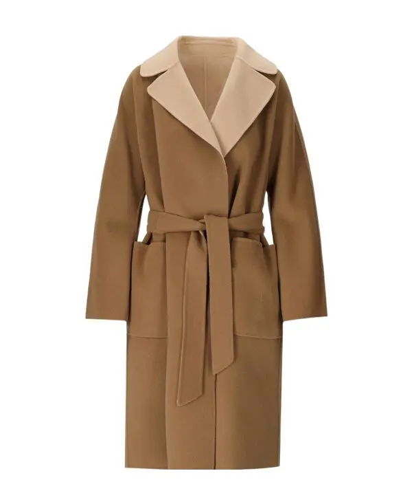 Max Mara Belted Long-sleeved Double-sided Coat