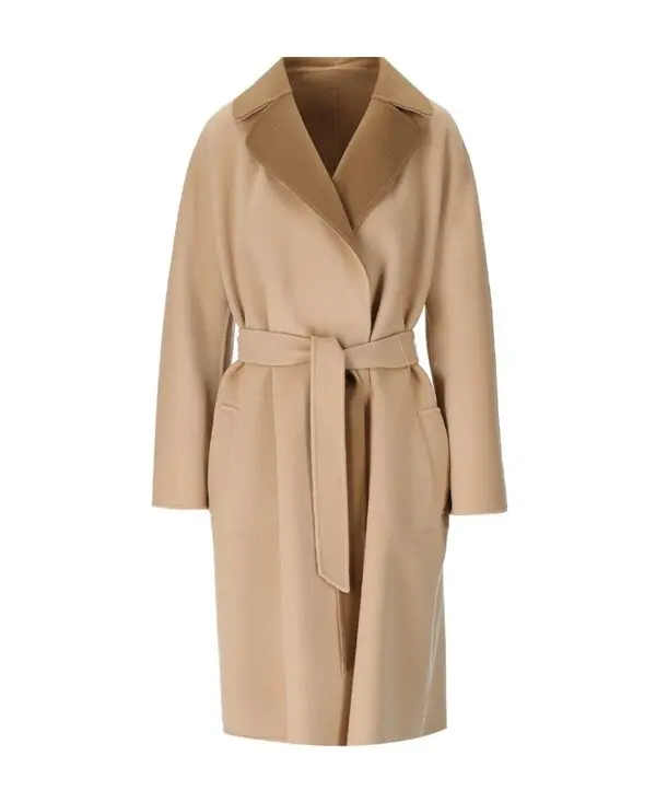 Max Mara Belted Long-sleeved Double-sided Coat