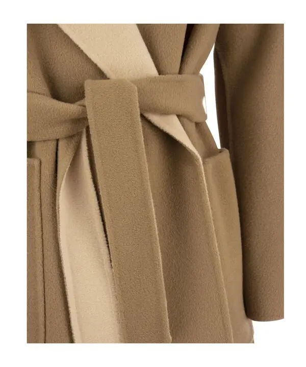 Max Mara Belted Long-sleeved Double-sided Coat