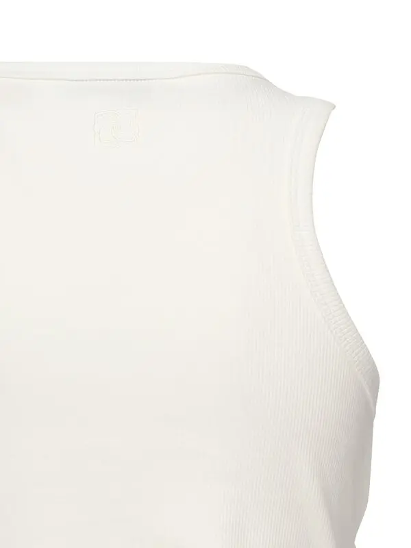 Magda Butrym Knotted Ribbed Tank Top - Cream