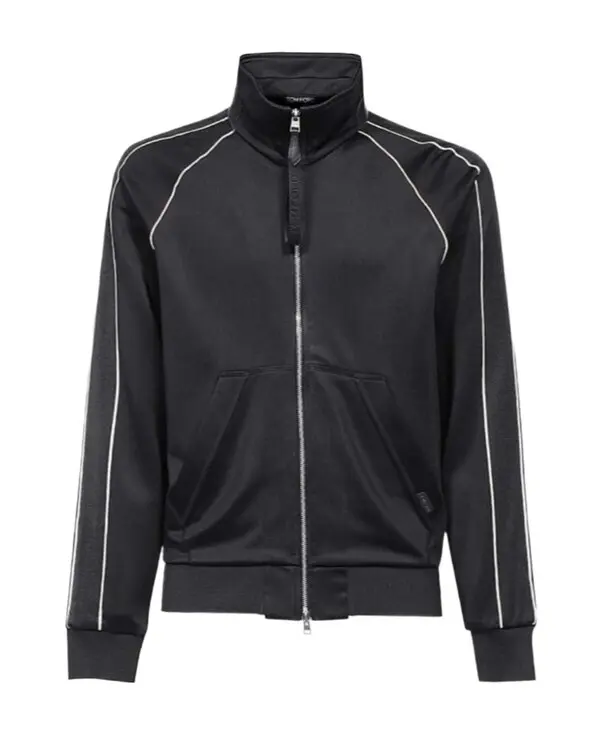 TOM FORD Zip-up Jersey Jacket - Black