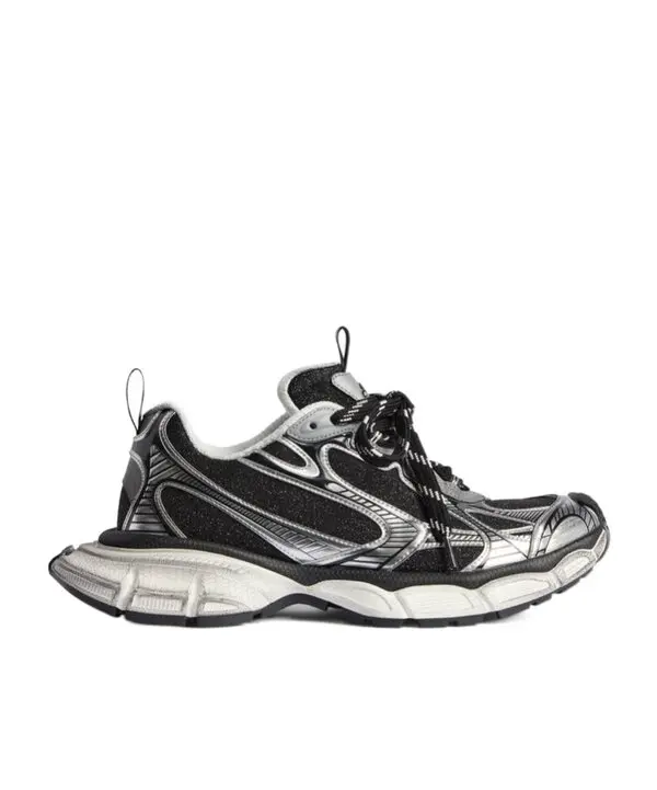 Balenciaga 3xl Lurex Lace-up Sneakers - Black/silver