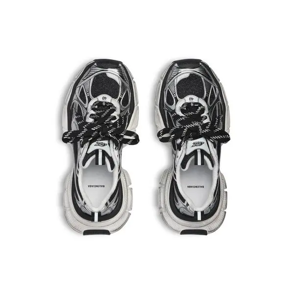 Balenciaga 3xl Lurex Lace-up Sneakers - Black/silver