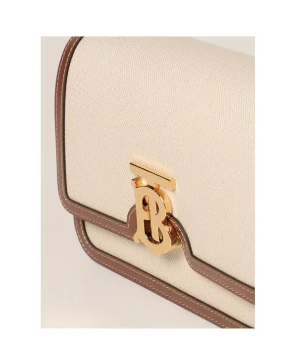 Burberry Canvas And Leather Tb Bag