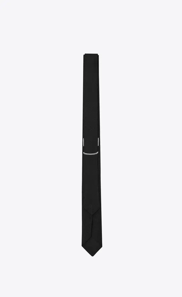Saint Laurent Signature Evening Skinny Tie - Black