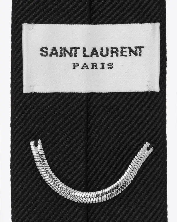 Saint Laurent Signature Evening Skinny Tie - Black